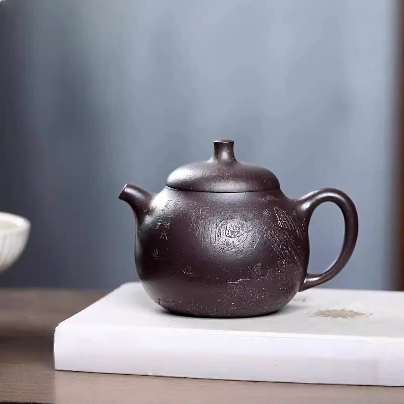 220cc chinese Yixing Handmade Zisha WuJinSha Clay WuJinSha Ni "Yun Shui ...